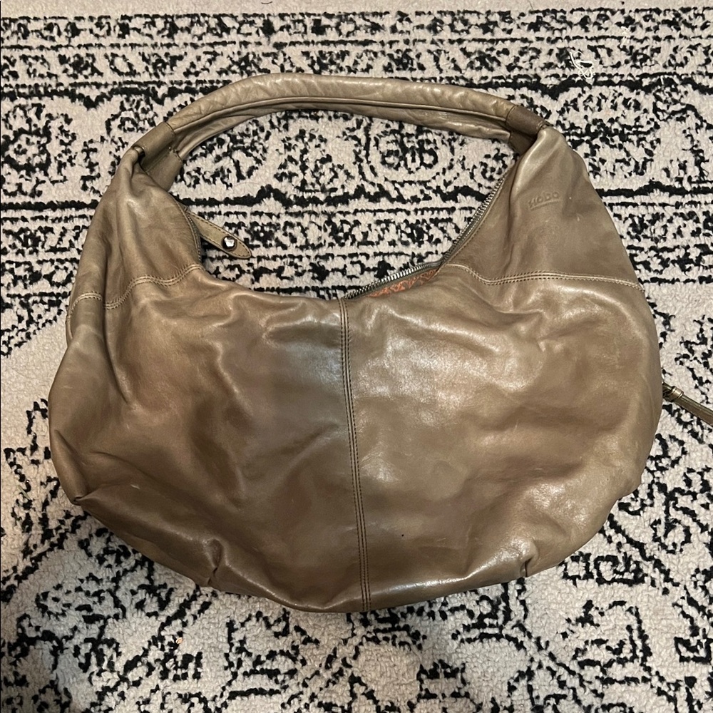 Hobo Light Olive Green Leather Hobo Bag - Gem